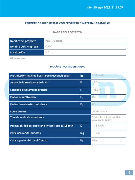 Reporte Dren Frances V 4 Pdf