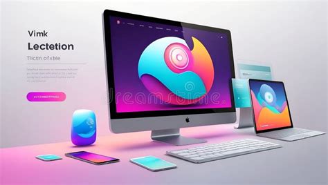 Dynamic Dimensions Vector Ui Ux Showcase Ai Generate Stock Illustration Illustration Of