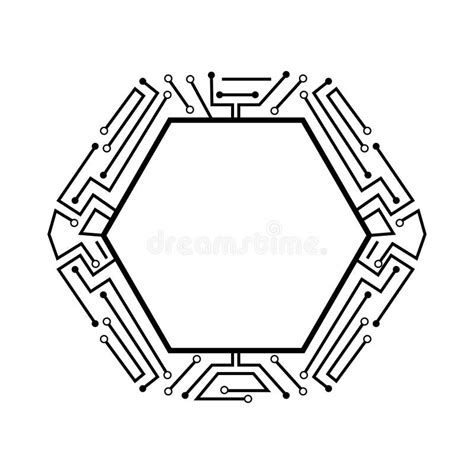 Semiconductor Microchip Frame Cartoon Vector Illustration Stock