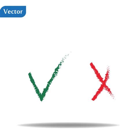 Acceptance And Rejection Symbol Vector Buttons For Vote Election Choice Circle Brush Stroke