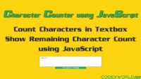 Live Character Counter Using JavaScript CodexWorld