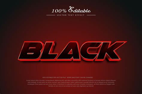Premium Vector Editable Black Text Effect 3d Text Effect Movie Style