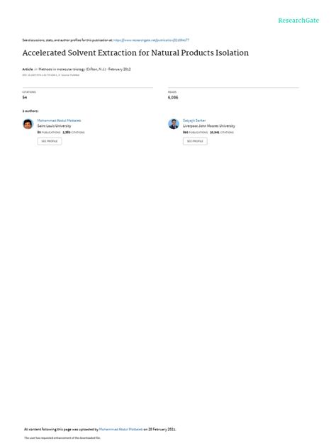 Accelerated Solvent Extraction For Natural Pdf Solvent High
