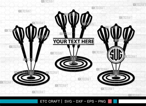 Dart Monogram Dart Silhouette Dart Svg Dartboard Svg Target Svg Shooting Target Svg Dart