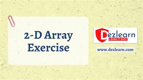 session 6 2 dimensional array exercise programming with arrays