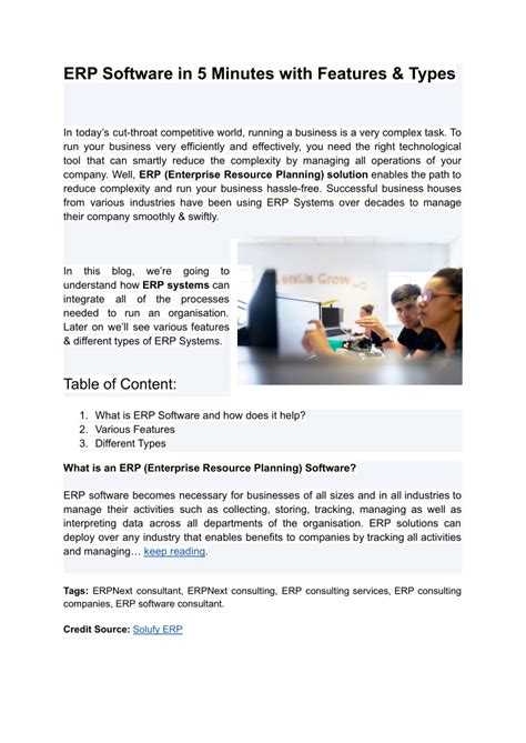 ppt erp software in 5 minutes with features and types powerpoint