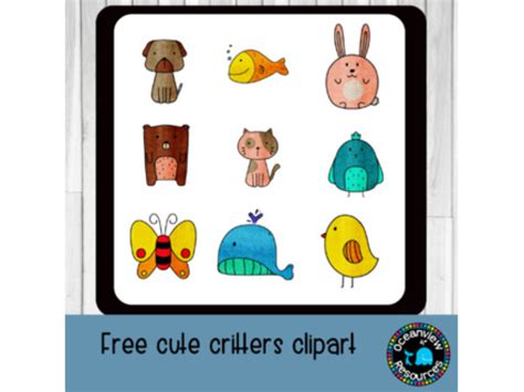 Cute Critters Png Files Teaching Resources