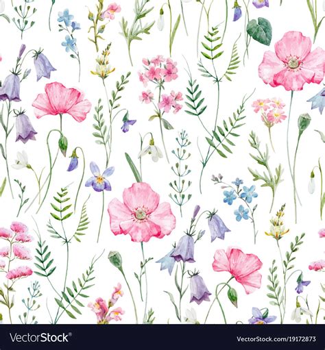 Watercolor Floral Pattern Royalty Free Vector Image
