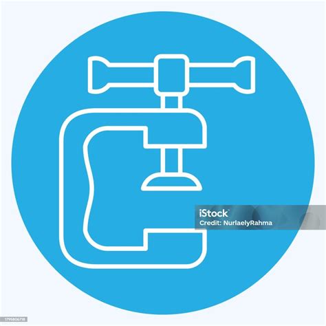 아이콘 클램프 용접기 장비 기호와 관련이 있습니다 파란 눈 스타일 심플한 디자인 편집 가능 간단한 일러스트레이션 공장 산업 건물에 대한 스톡 벡터 아트 및 기타 이미지