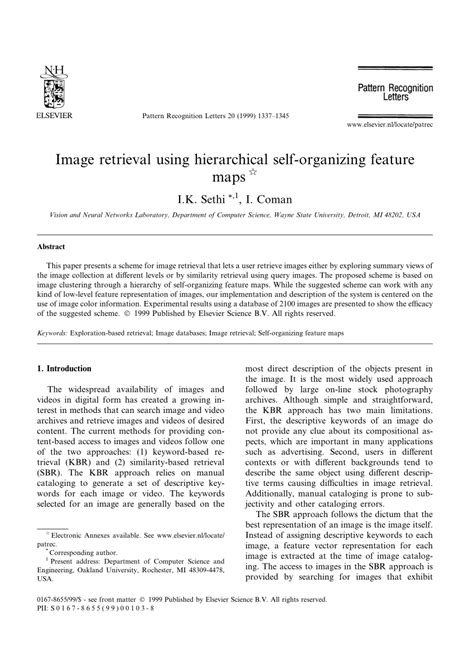 Pdf Image Retrieval Using Hierarchical Self Organizing Feature Maps