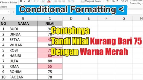 Penggunaan Conditional Formatting Pada Excel Tutorial Excel Youtube