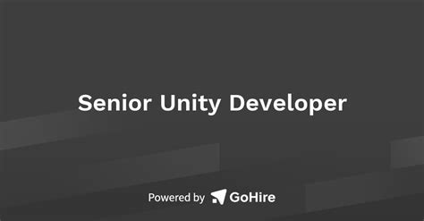Senior Unity Developer At Tatsu Works Jobs At Tatsu Works