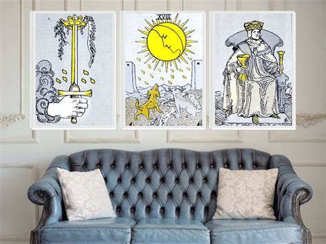 Tarot Deck Print Set Printable Vintage Tarot Cards Illustration