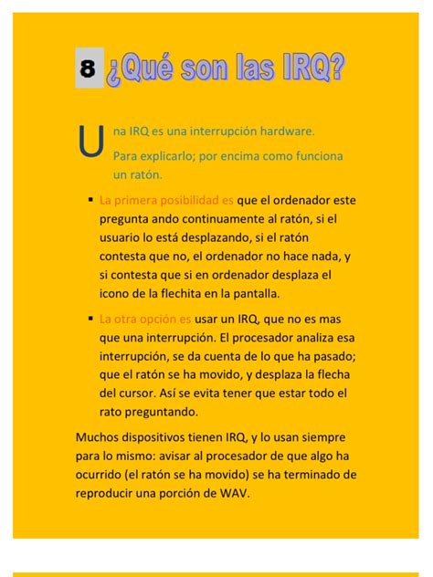 Resumen De Las Dma E Irq Y Que Componentes Lo Utilizan Pdf