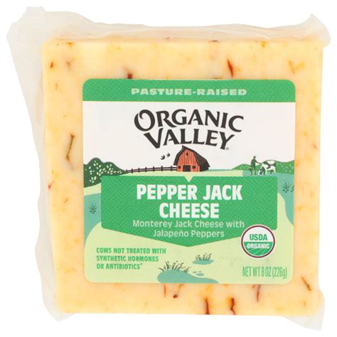 Organic Pepper Jack Cheese 8 Oz Juneau Natural