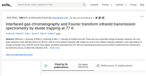 Interfaced Gas Chromatography And Fourier Transform Infrared