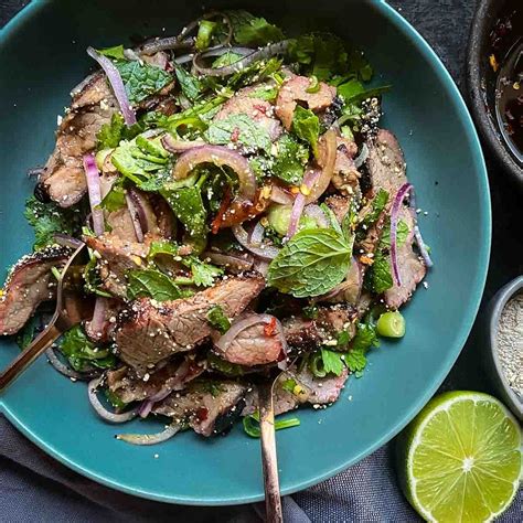 Thai Grilled Pork Salad Moo Nam Tok Recipe Samsung Food App