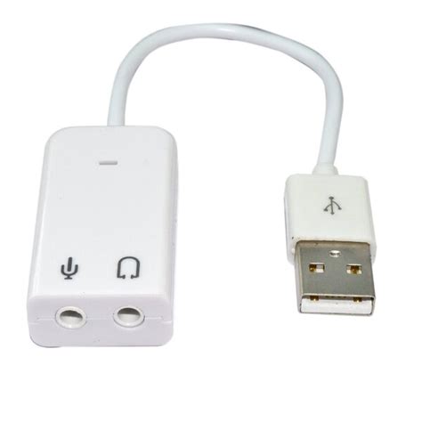 USB Sound Adapter 7 1 Channel Sound Card White Falcon
