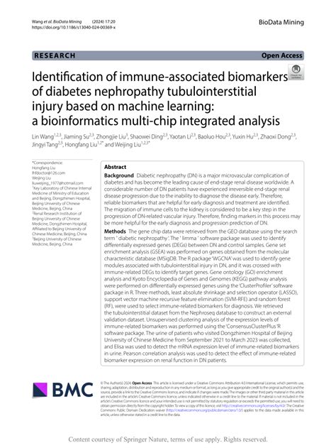 Pdf Identification Of Immune Associated Biomarkers Of Diabetes