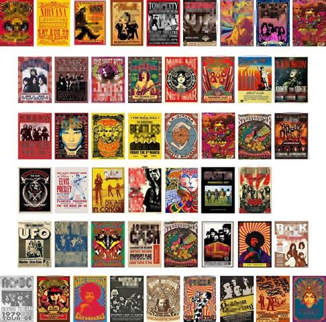 Buy Rock Band Album Covers Vintage Rock For Room Aesthetic 50pcs Retro
