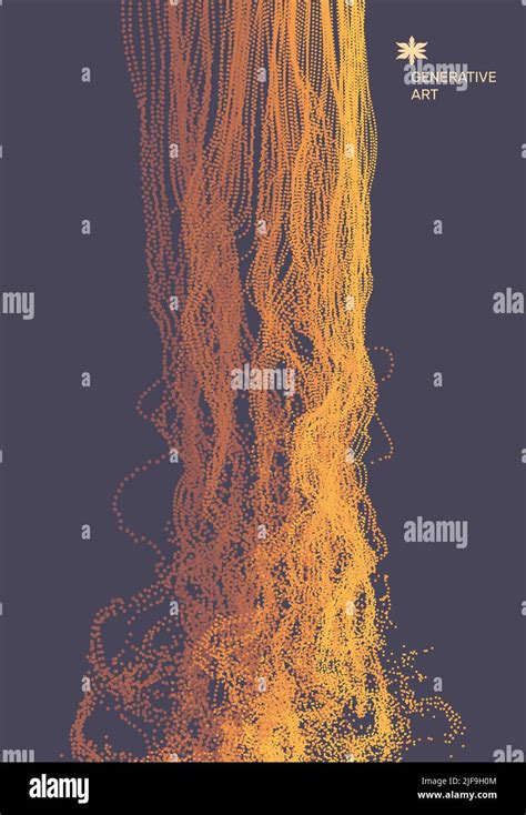 Array With Dynamic Emitted Particles Water Splash Imitation Abstract Background Vector