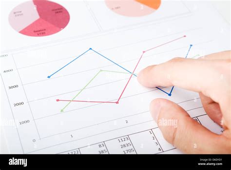 Finger Showing Point Of Intersection On The Graph Stock Photo Alamy