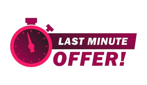 Premium Vector Last Minute Offer Button Flat Label Alarm Clock
