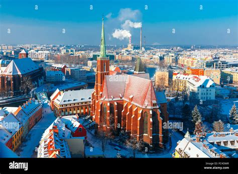 Aerial View Of Wroclaw In The Winter Morning Stock Photo Alamy