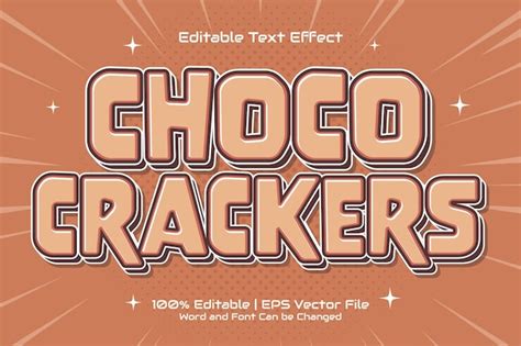 Редактируемый текстовый эффект Choco Crackers в мультяшном стиле