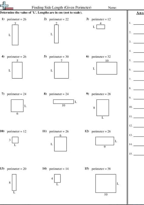 Finding Side Length Given Perimeter Name StudyX
