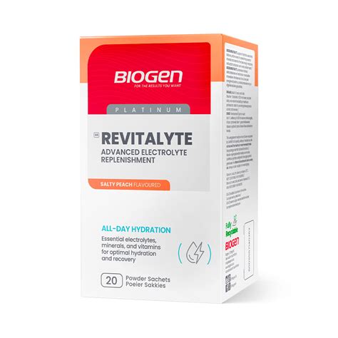 Biogen Revitalyte Electrolyte Replenishment Powder 20 Sachets Assorted
