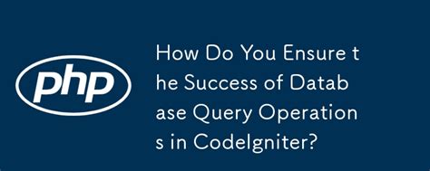 How Do You Ensure The Success Of Database Query Operations In