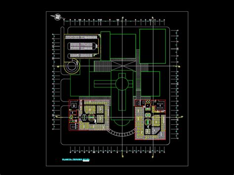 Planta Arquitectonica De Un Centro Comercial En Dwg 102 Mb Librería Cad