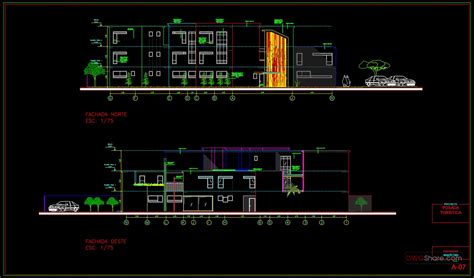 Museum Plans And Elevations Project Autocad File Free Download Free
