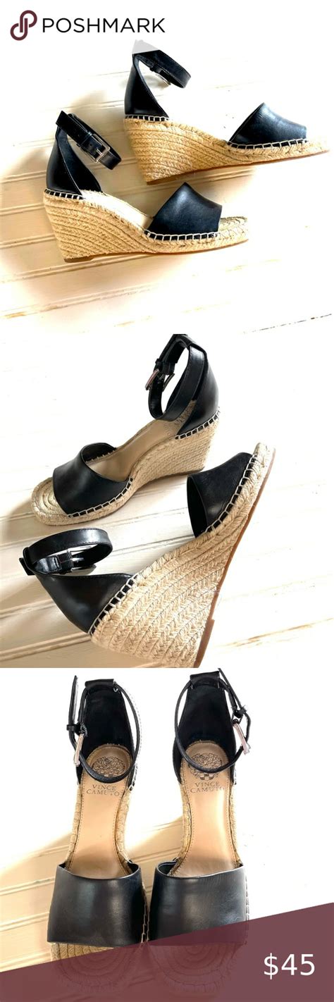 Vince Camuto Black Wedge Sandal Black Wedge Sandals Plus Fashion