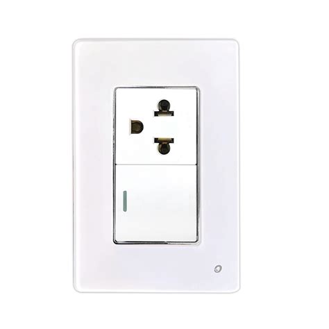 OPALUX INTERRUPTOR TOMA UNIVERSAL CON LINEA A TIERRA SERIE CRISTAL