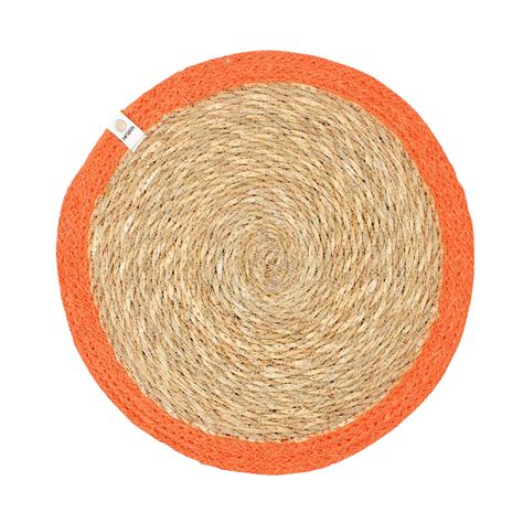 Respiin Woven Seagrass Jute Tablemat Orange Sustainable