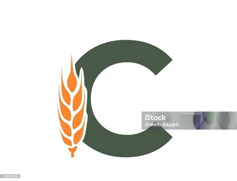 밀 귀를 가진 편지 C 수확 알파벳 로고 기호입니다 농업 곡물 작물 및 곡물 농업 설계 가을에 대한 스톡 벡터 아트 및 기타 이미지 Istock