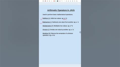 Java Arithmetic Operators Javaoperators Javaprogramming Javatutorial