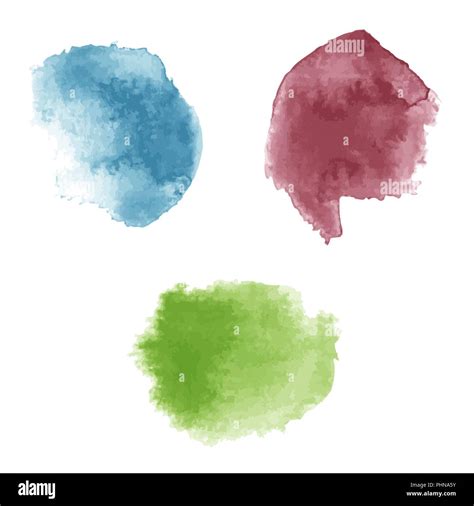 Three Watercolor Blobs On A White Background Vector Illustration Stock Vector Image And Art Alamy