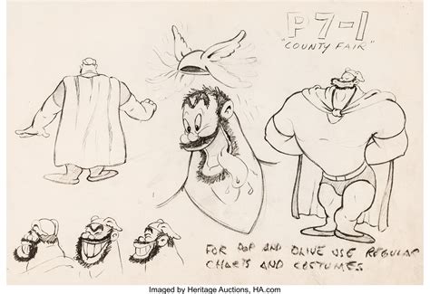 Alls Fair At The Fair Popeye Cartoon Bluto Model Sheet Famous Lot 11242 Heritage Auctions