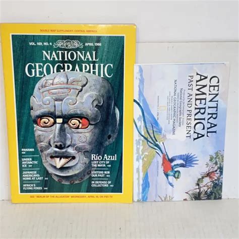 Vintage April 1986 National Geographic Magazine With Central America