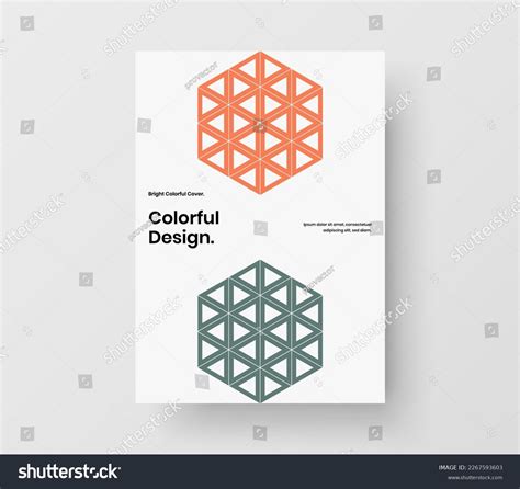 Clean Geometric Hexagons Leaflet Illustration Amazing Stock Vector