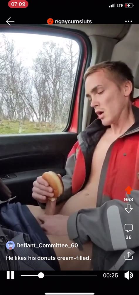 Guy Likes His Donuts Cream Filled