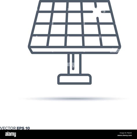 Panneau Solaire Sur Licône De La Ligne Du Vecteur La Production D