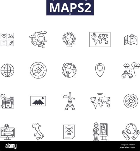 Maps2 Line Vector Icons And Signs Navigation Location Tracking Map