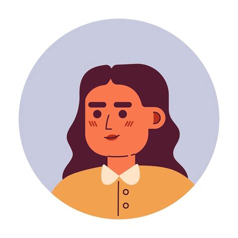 Premium Vector Pretty Young Woman With Curly Hair Semi Flat Vector