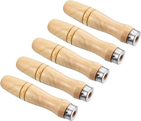 Patikil 4 9 Inch Wooden File Handle 5 Pack File Cutting Tool File Handle Replacement
