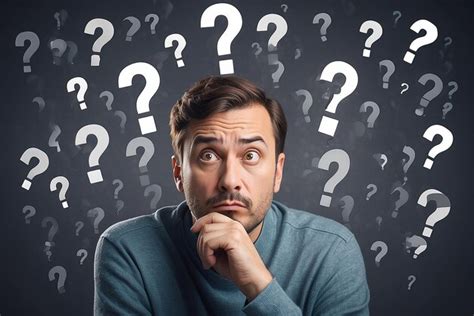 Confused Man Thinking In A Thoughtful Pose With Question Mark Choice Problem Solving Concept