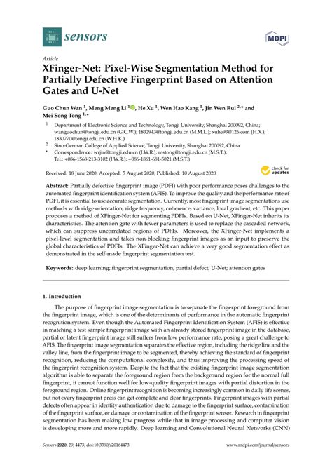 Pdf Xfinger Net Pixel Wise Segmentation Method For Partially
